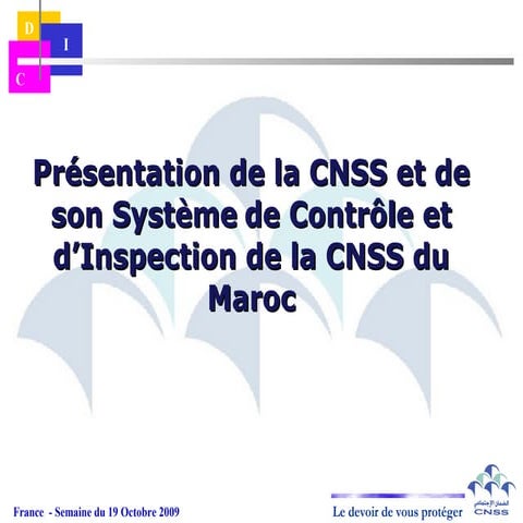 Présentation de la cnss et de son système de contrôle et d’inspection | PPT