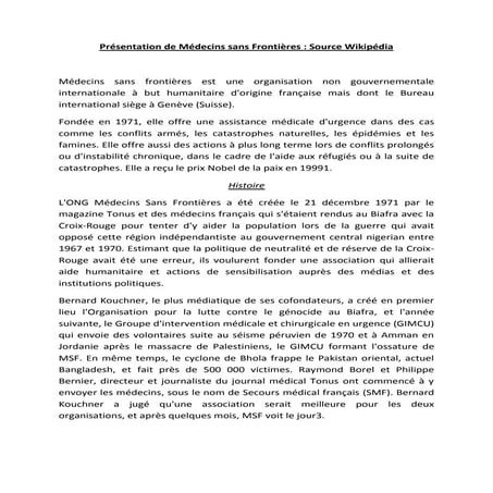 Medecins sans frontieres | PPT