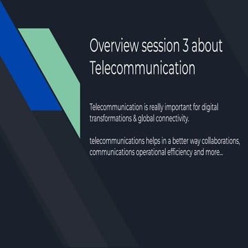 Telecommunications and network in business | PPTX