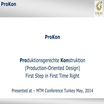 First time right - Prokon | PDF