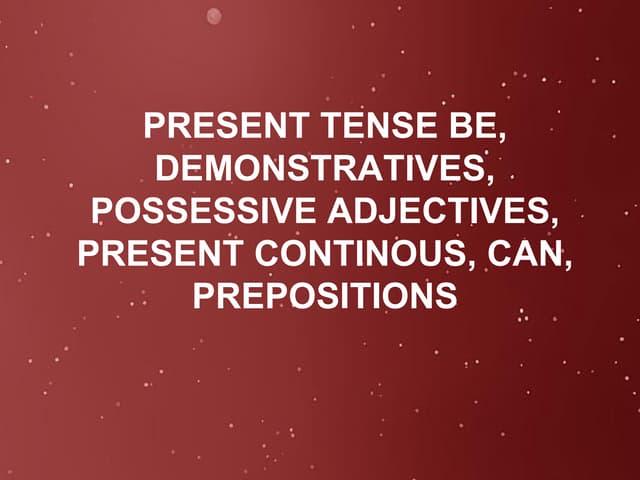 Verb to be (grammar) | PPT
