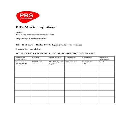 PRS sheet complete | DOCX