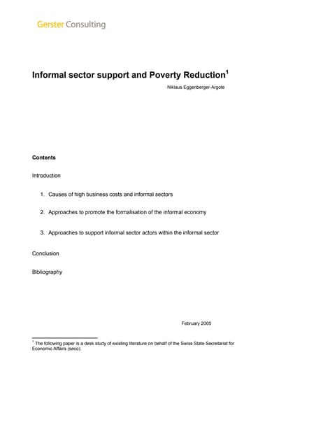 Mini-Case The Informal Economy What It Is and Why It Is Important T.pdf | Job Market | Economy