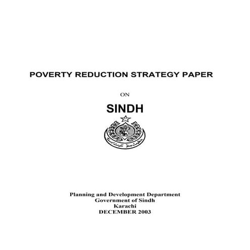 POVERTY REDUCTION STRATEGY PAPER ON SINDH | PDF
