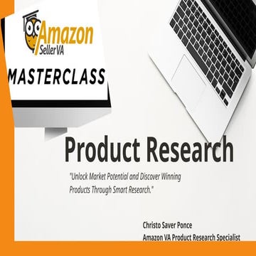 Amazon Virtual Assistant, Product Research Specialist | PPT