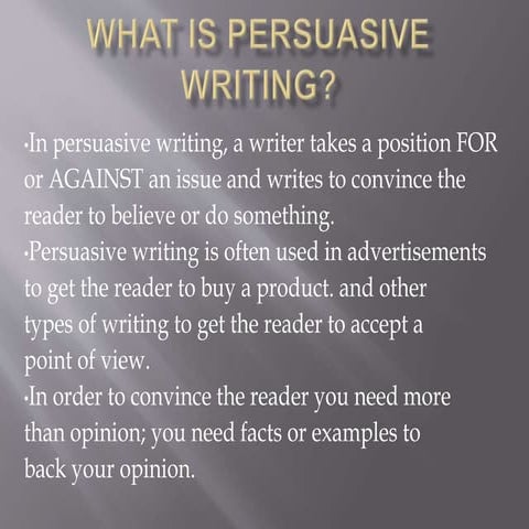 persuasive writing | PPTX