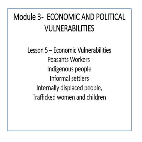 Economic and Political Vulnerabilities of Peasants and Indigenous ...