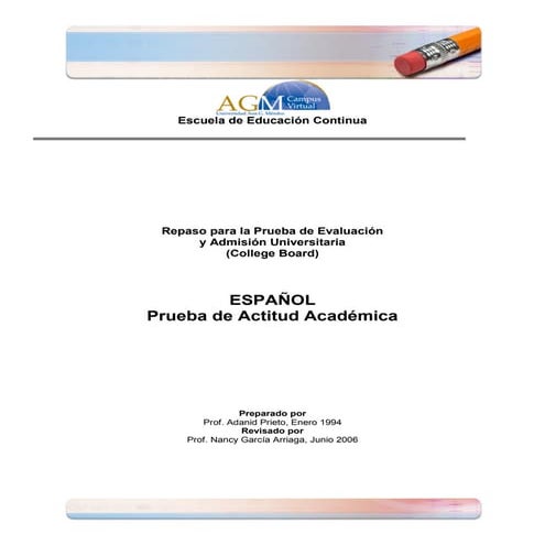 Prueba de Aptitud Académica | PDF