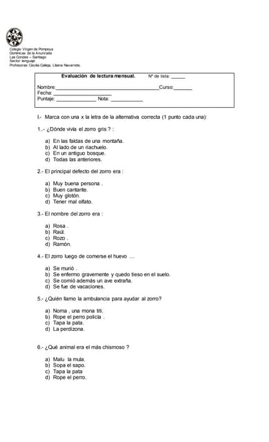 Examen del libro_las_brujas_20_respuestas | PDF
