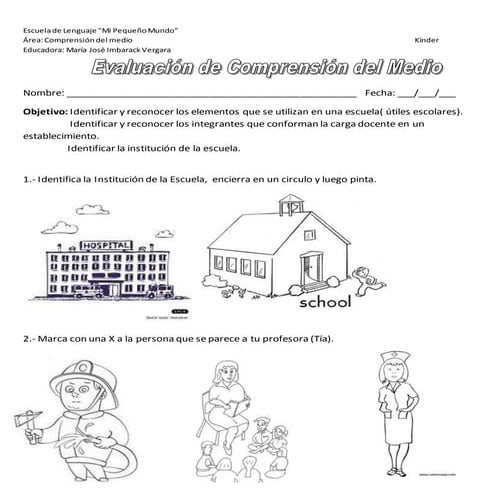 Prueba de los utiles kinder | DOCX