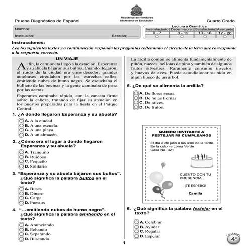 Prueba Diagnóstica 6º Español (2011).pdf