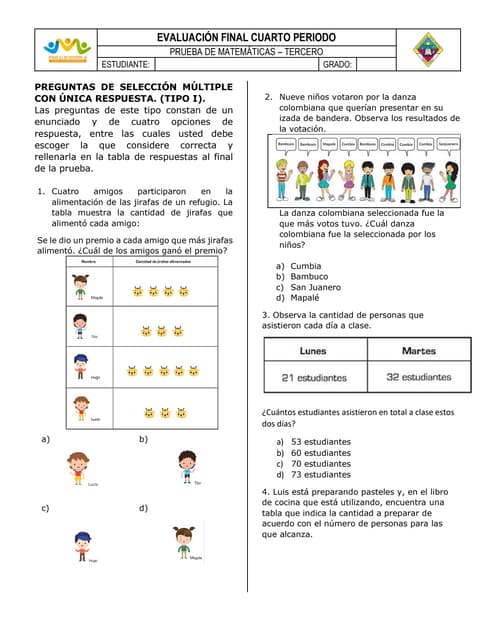 Pruebas saber ingles 3° y 4° | PDF