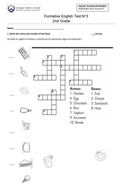 English 3 - Vocabulary test 3 | DOCX