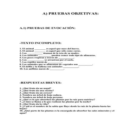 Pruebas objetivas | DOC
