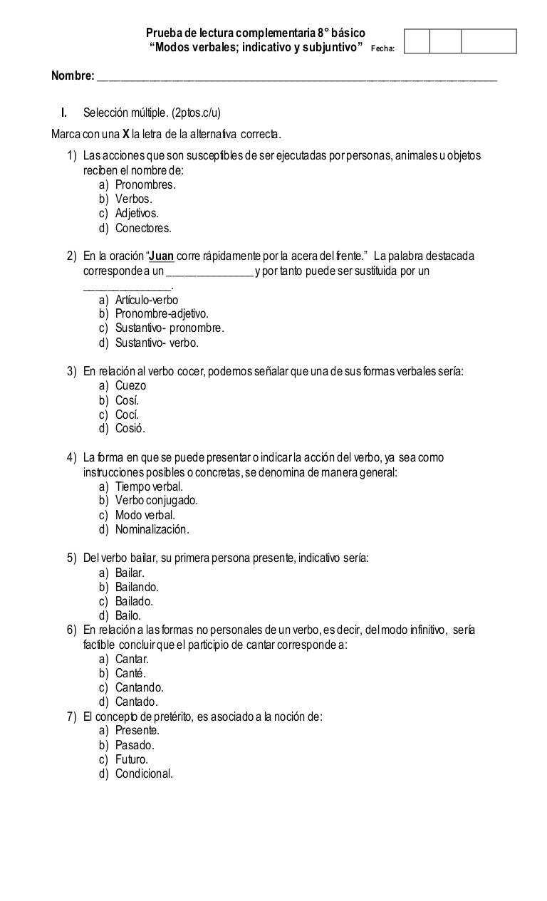 Prueba verbos 8
