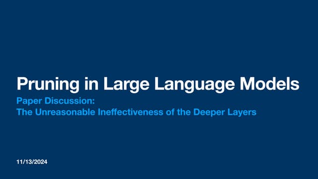 社内勉強会資料pruning In Large Language Models Ppt