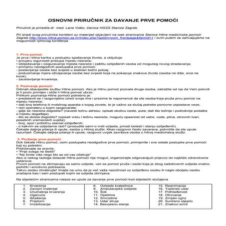 Prva pomoc prirucnik | PDF