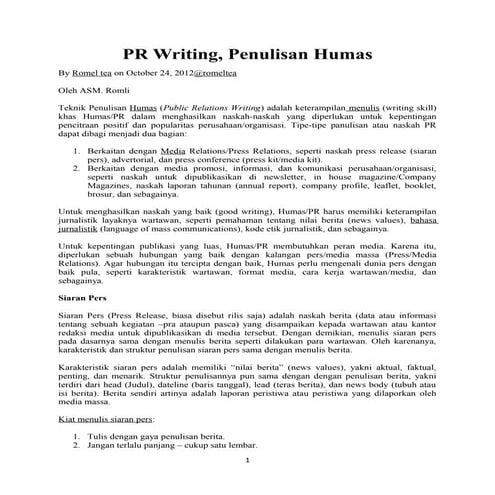 Pr writing | DOC