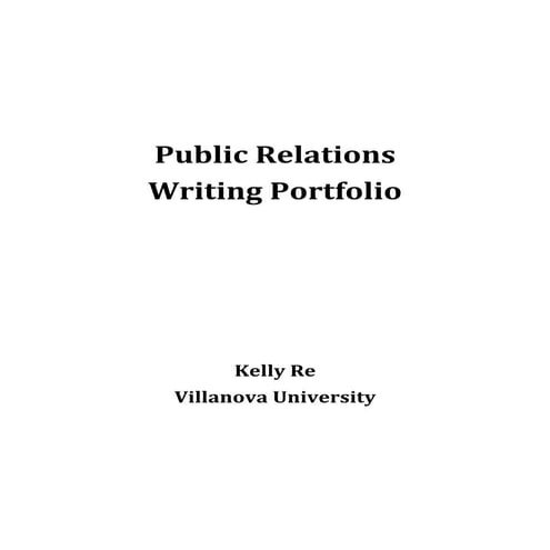 PR Writing Portfolio | PDF