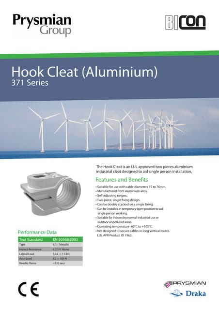 Prysmian BICON 371AA01 13-16mm Cable Cleat - Prysmian Bicon Aluminium ...