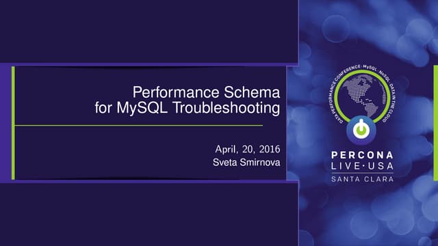 Performance Schema For Mysql Troubleshooting Ppt