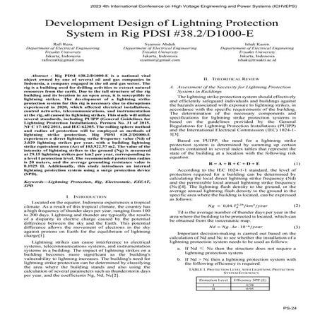 Development Design of Lightning Protection System in Rig PDSI #38.2/D1000-E | PDF