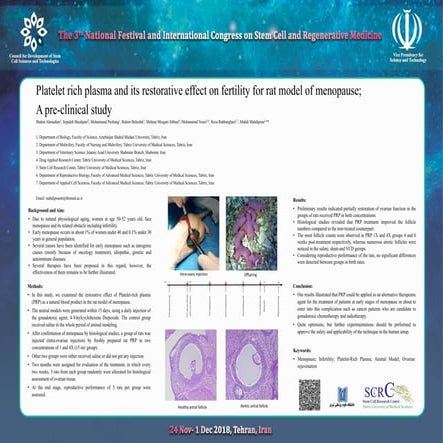 Poster on: PRP and its restorative effect on fertility for rat model of ...