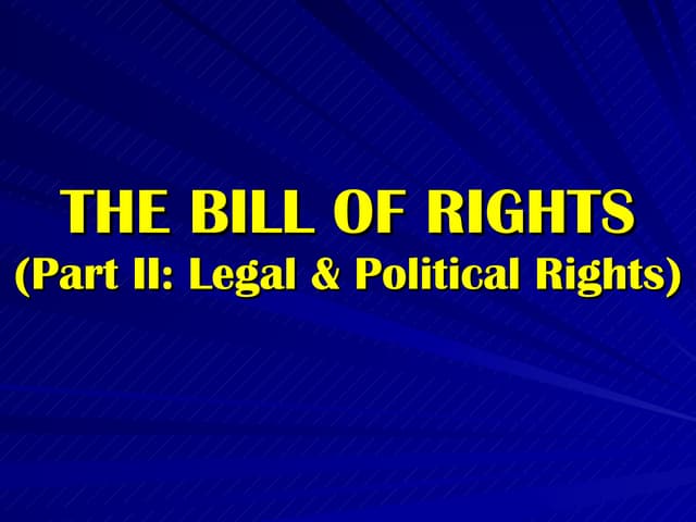 Summary Bill or RIGHTS Article 3 Section 1-22 | PDF