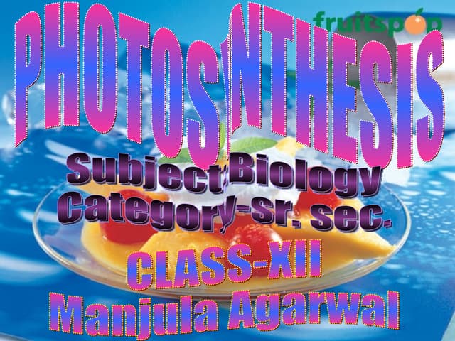 Chapter 13 photosynthesis in higher plants | PPT