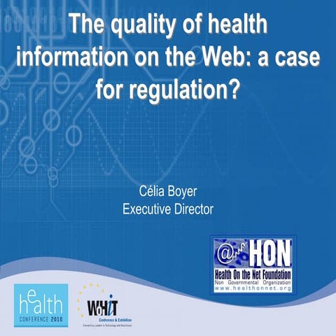 The Quality of Health Information on the Web: a Case for Regulation? | PDF