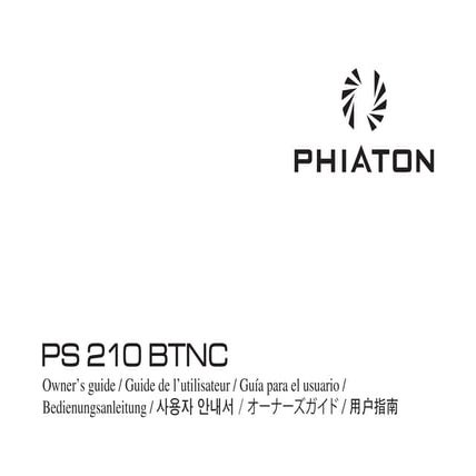 Phiaton PS 210 BTNC Owner's Guide | Phiaton | PDF