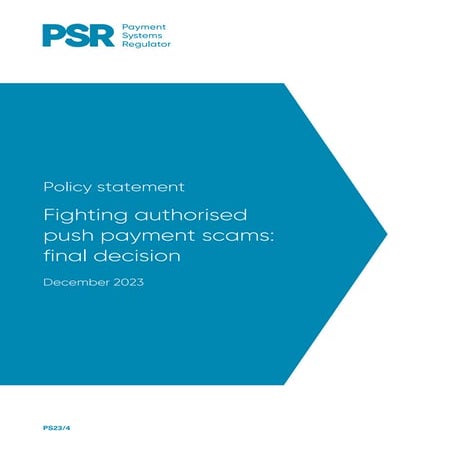 PSR policy statement on APP fraud re payments | PDF