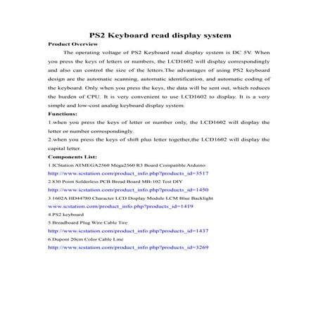 Ps2 keyboard read display system | PDF