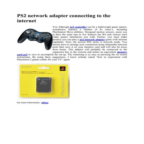 PS2 network adapter connecting on internet