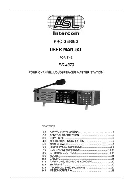 ASL Intercom PS 680 | PDF