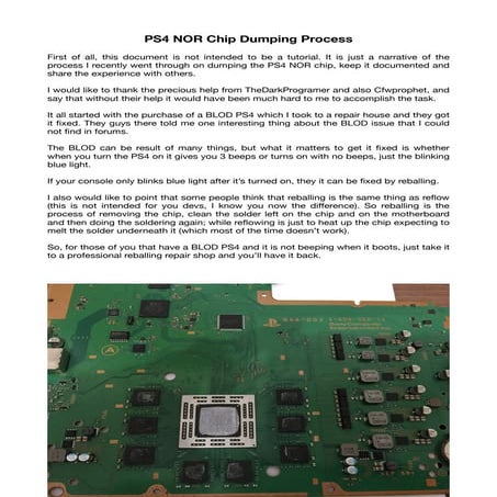 Ps4 nor chip dumping process | PDF