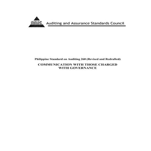 Sa260 communication-with-those-charged-with-governance | PDF