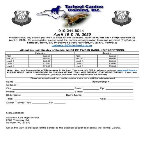 Psa trial-entry-form-2020 | DOC