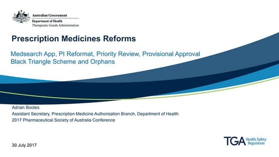 TGA presentation: Provisional approval pathway for prescription ...