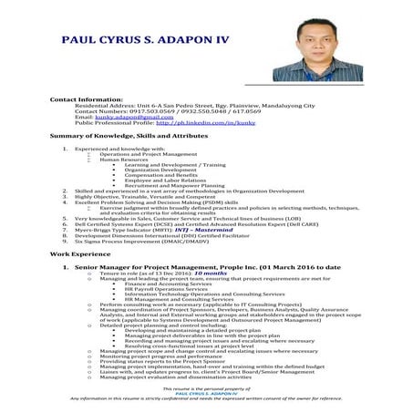 Paul's updated CV | PDF