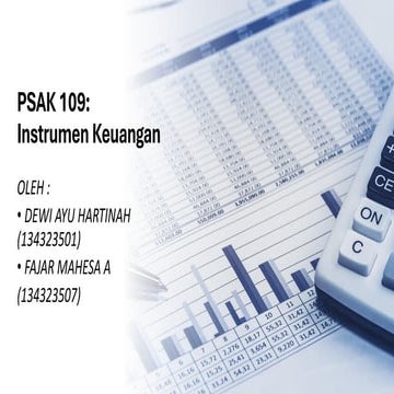 PPT - PSAK 109 TENTANG INSTRUMEN KEUANGAN | PDF