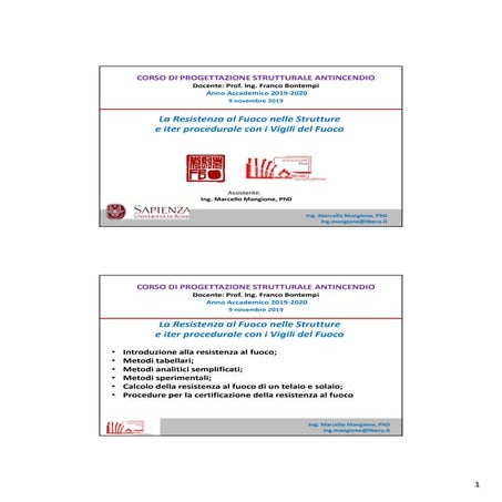 La Resistenza al Fuoco nelle Strutture e iter procedurale con i Vigili del Fuoco | PDF