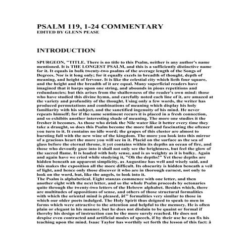 Psalm 119, 1 24 commentary | PDF