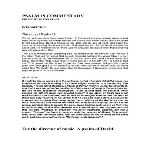 Psalm 19 commentary | PDF