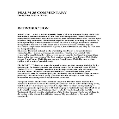 Psalm 35 commentary | PDF