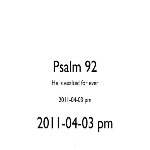 Psalm 92 | PPT