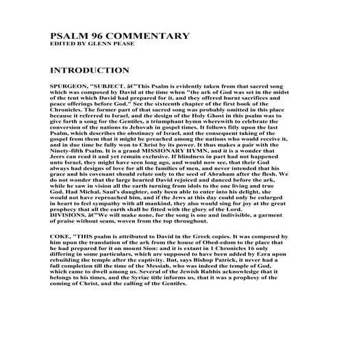 Psalm 96 commentary | PDF