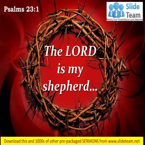 Psalms 23 1 the lord is my shepherd power point church sermon | PDF