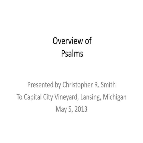 Psalms overview | PPT
