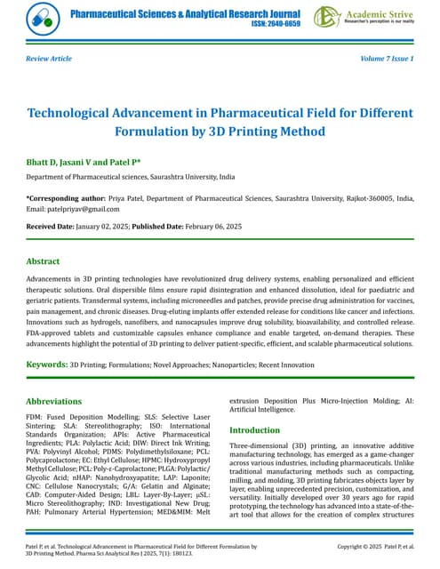 3-D Printing and Application in Pharmaceutical.pptx